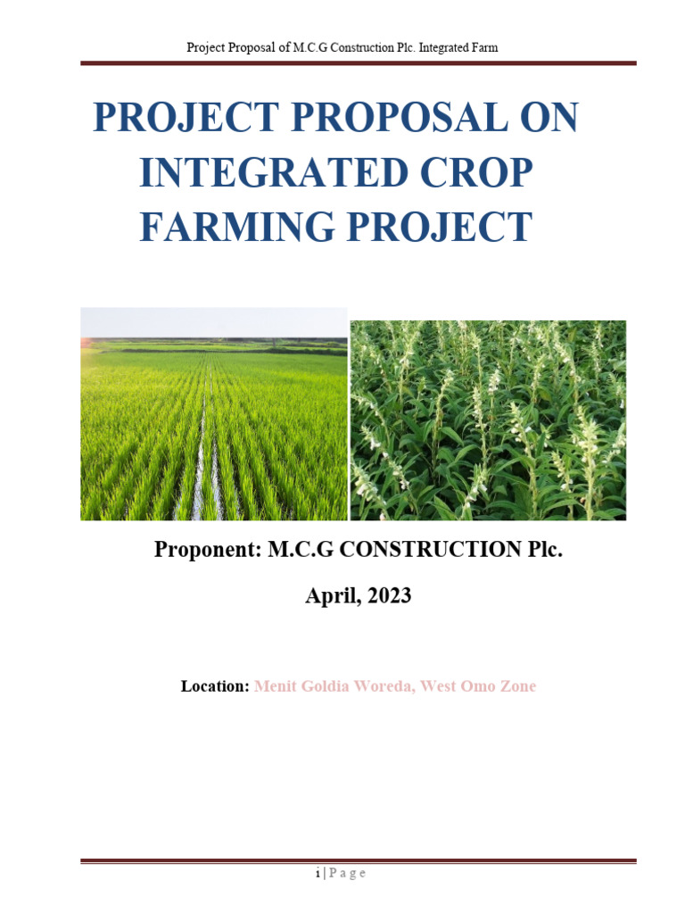 Integrated Farming Project Proposal | PDF | Agriculture | Rice