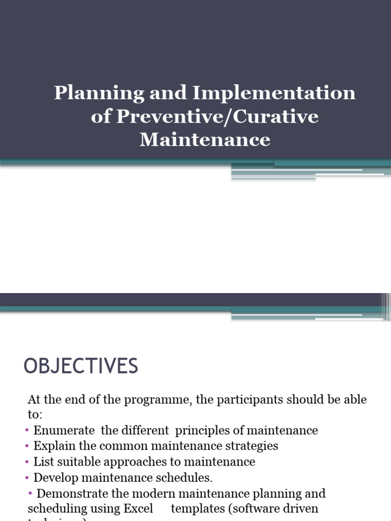 Preventive Maintenance | PDF | Reliability Engineering | Systems Engineering
