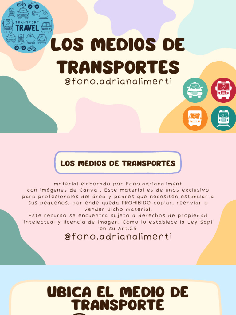 Pictogramas de Medios de Transporte | PDF