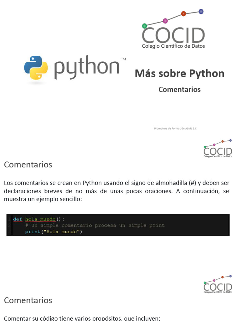 Más Sobre Python Comentarios | PDF