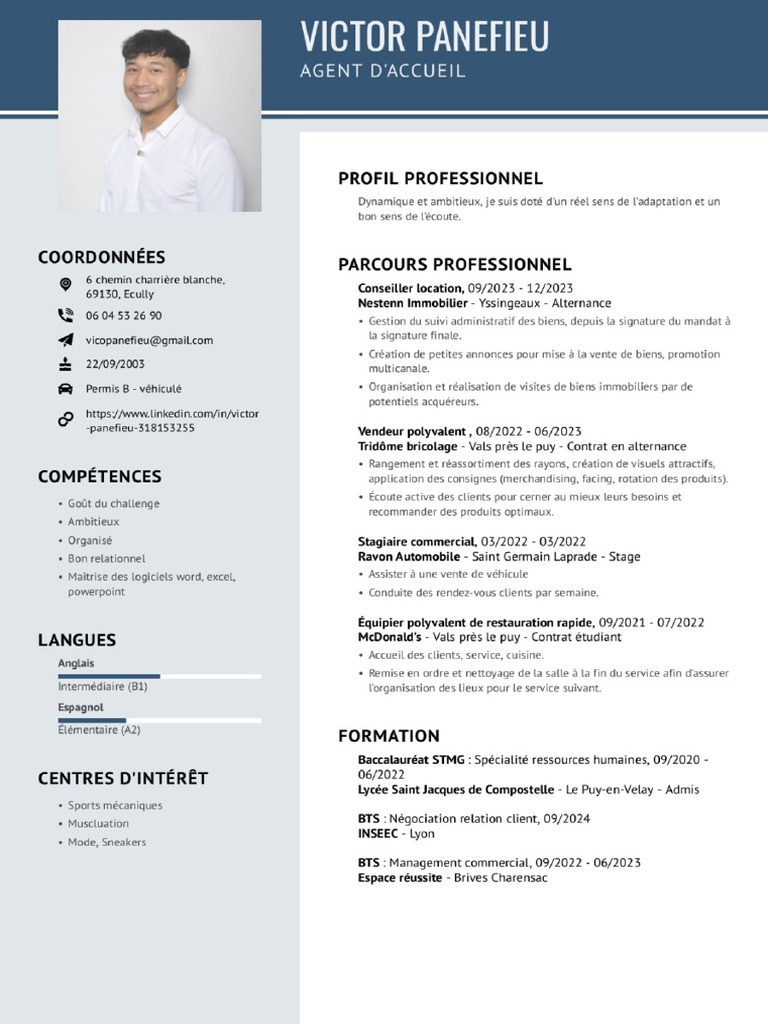 CV Agent D'accueil | PDF