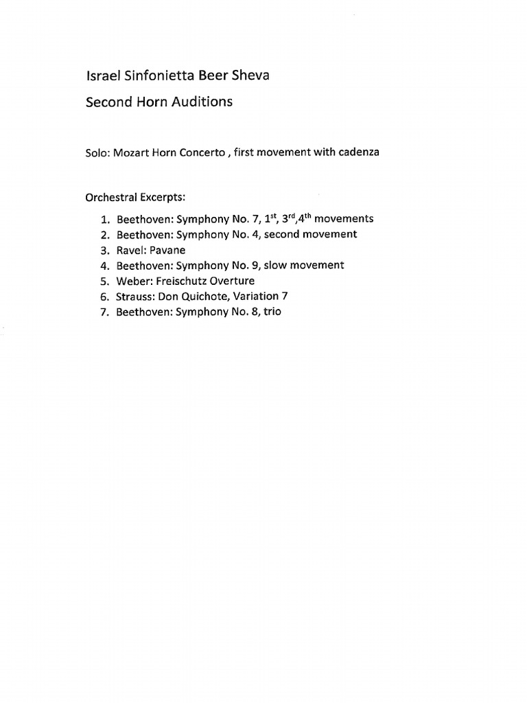 Beer Sheva Auditions PDF