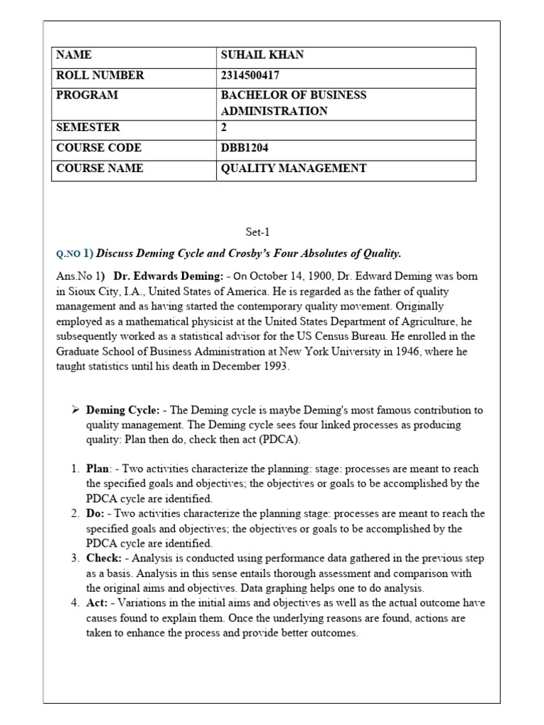 Assignment Quality Management | PDF | Audit | Incentive