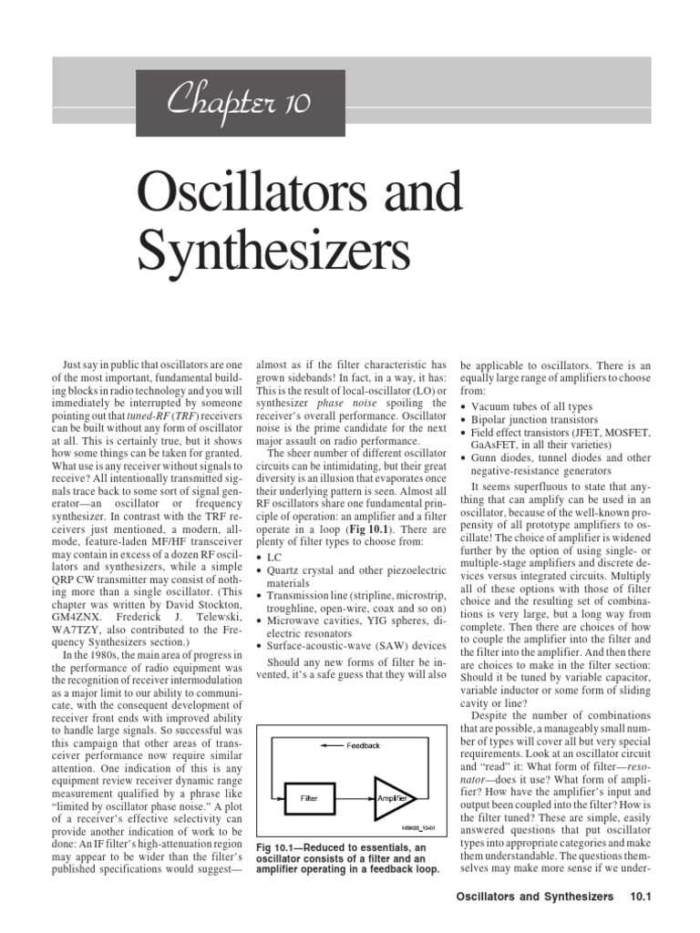 10 The ARRL Oscillators and Syntetizers | PDF | Electronic Oscillator | Amplifier