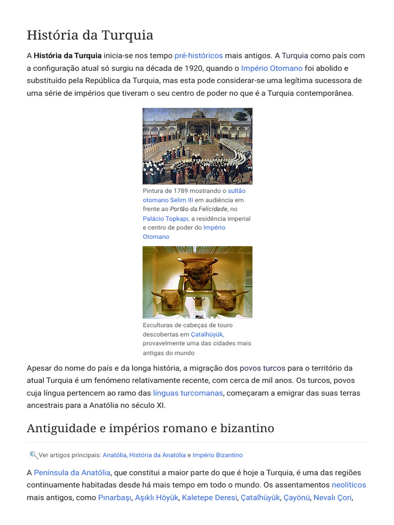 História Da Turquia - Wikipédia, A Enciclopédia Livre | PDF | Turquia ...