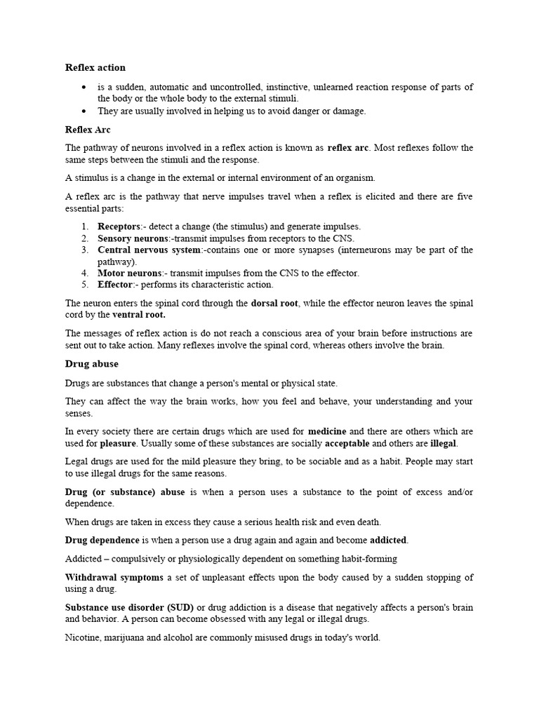 Reflex Action | Download Free PDF | Stimulus (Physiology) | Drugs