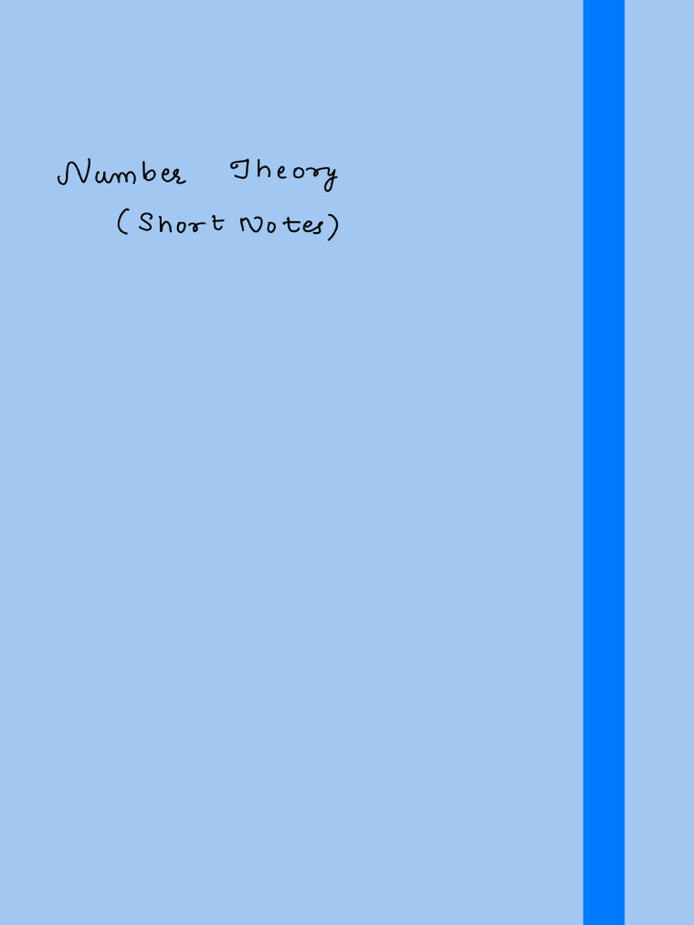 Number Theory | PDF