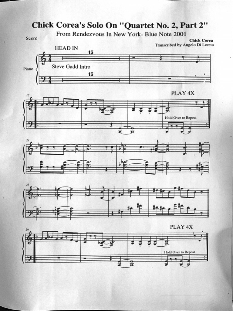 Chick Corea Quartet n2 | PDF