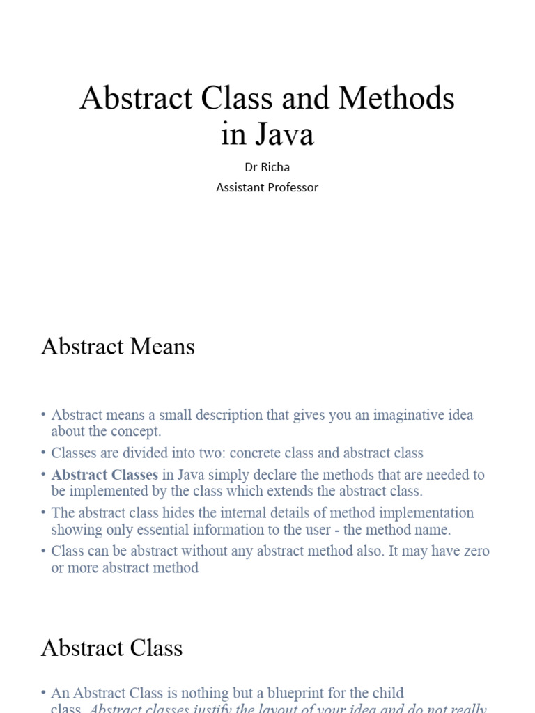 Abstract Class Pdf Method Computer Programming Class Computer Programming