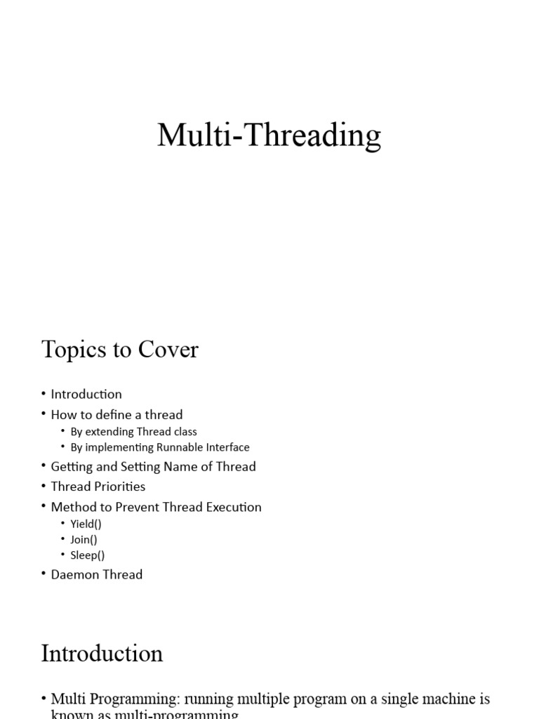 Multi Threading (Autosaved) | PDF | Method (Computer Programming) | Thread (Computing)
