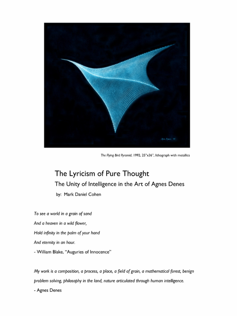 WRITINGS The Lyricism of Pure Thought The Unity of Intelligence in The ...
