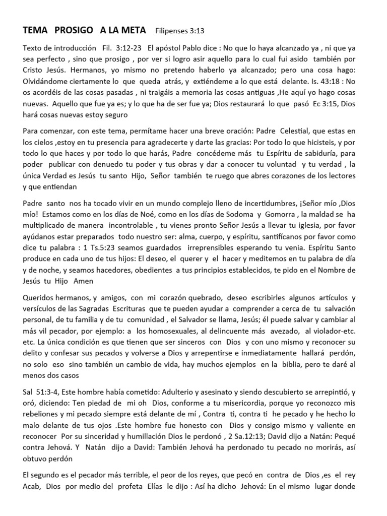 Prosigo hacia la meta en Cristo | PDF | Fe | Pecado