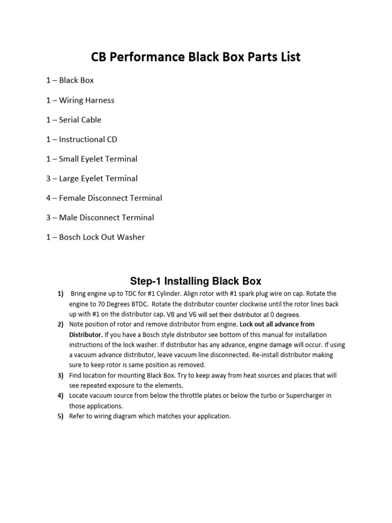 CB Performance Black Box Installation Guide | PDF | Turbocharger ...