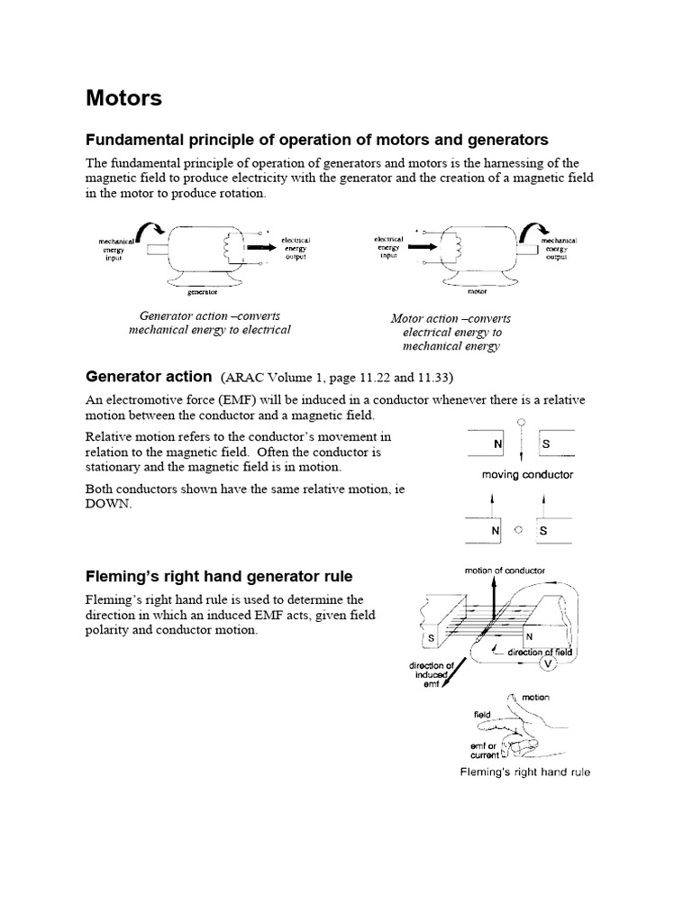10 Motors Notes | PDF | Electric Motor | Electric Generator