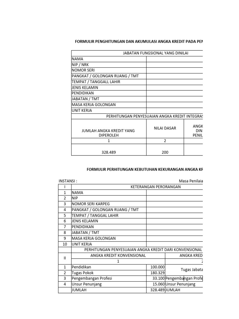 FORM PAK INTEGRASI DAN KONVERSI - XLX | PDF