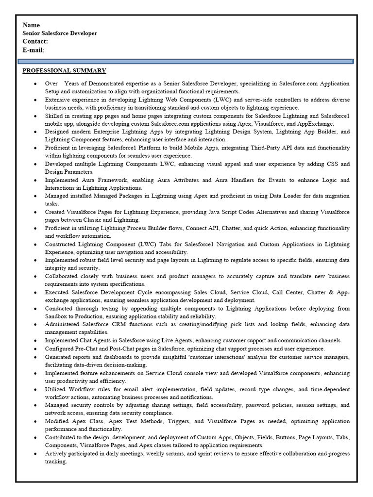 Salesforce Resume | PDF | Mobile App | Cloud Computing