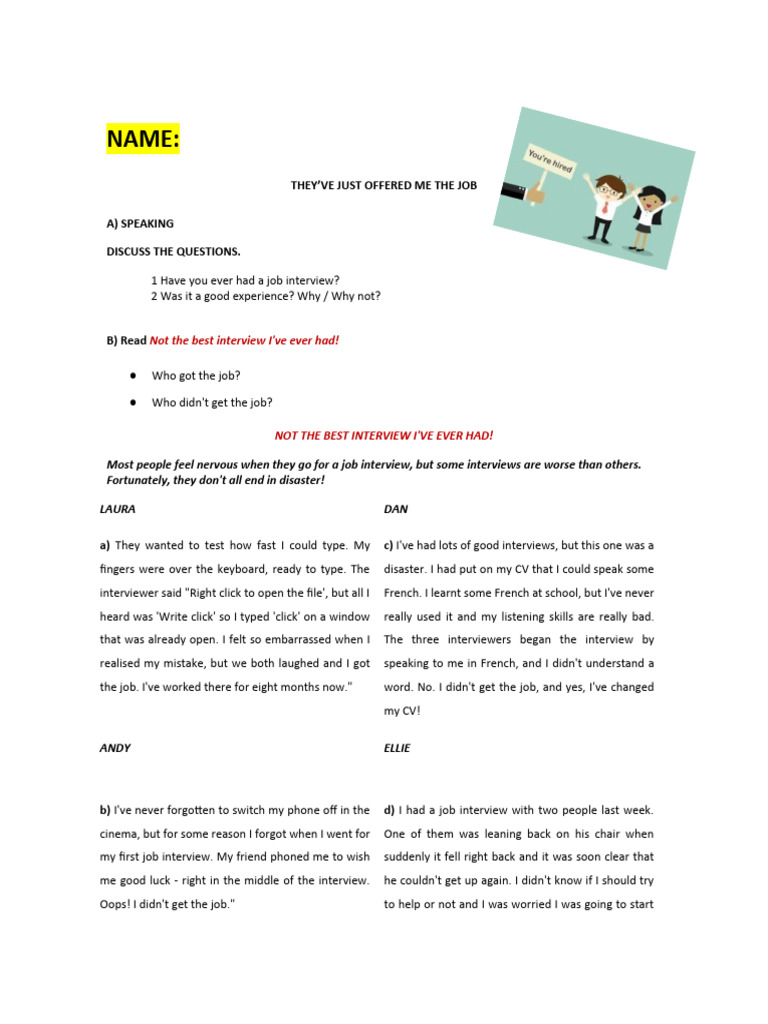 Present Perfect - 3 | PDF | Job Interview