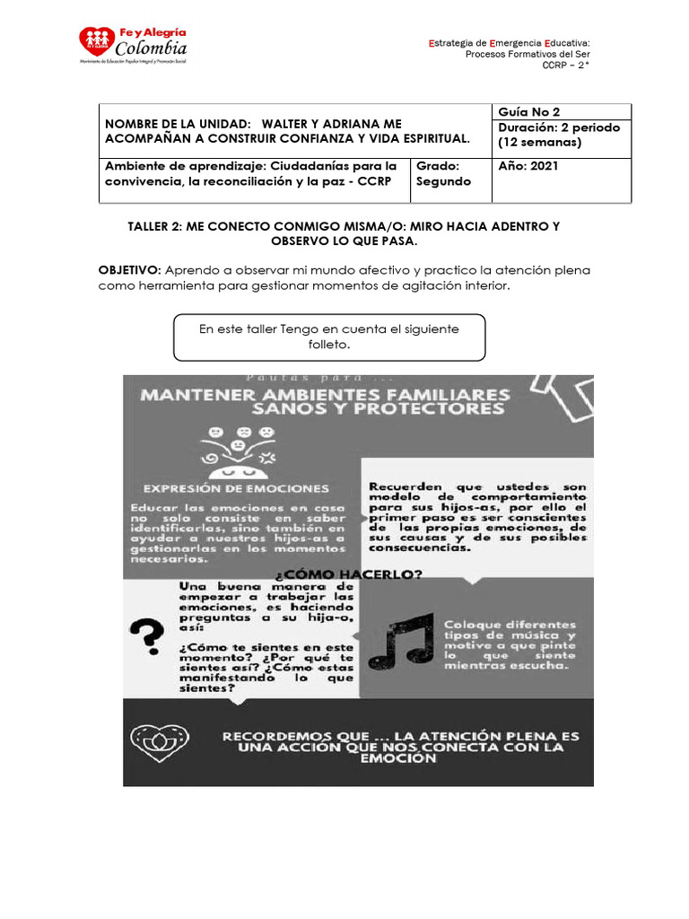 Guía 2° CCRP | PDF | Las emociones | Respiración