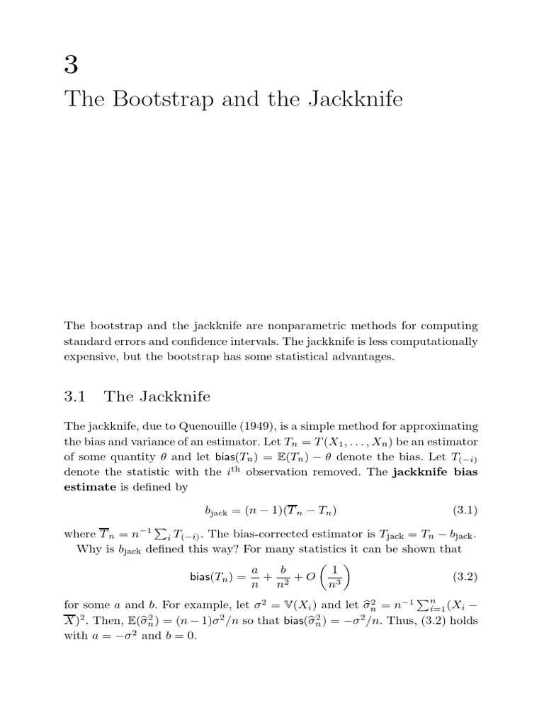 The Bootstrap and The Jackknife | PDF | Resampling (Statistics) | Bias Of An Estimator