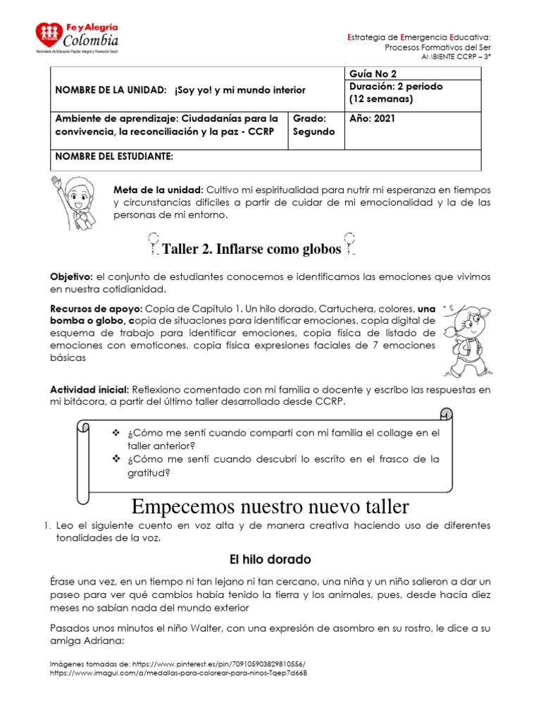 Guía 3° CCRP | PDF | Las emociones | Amor