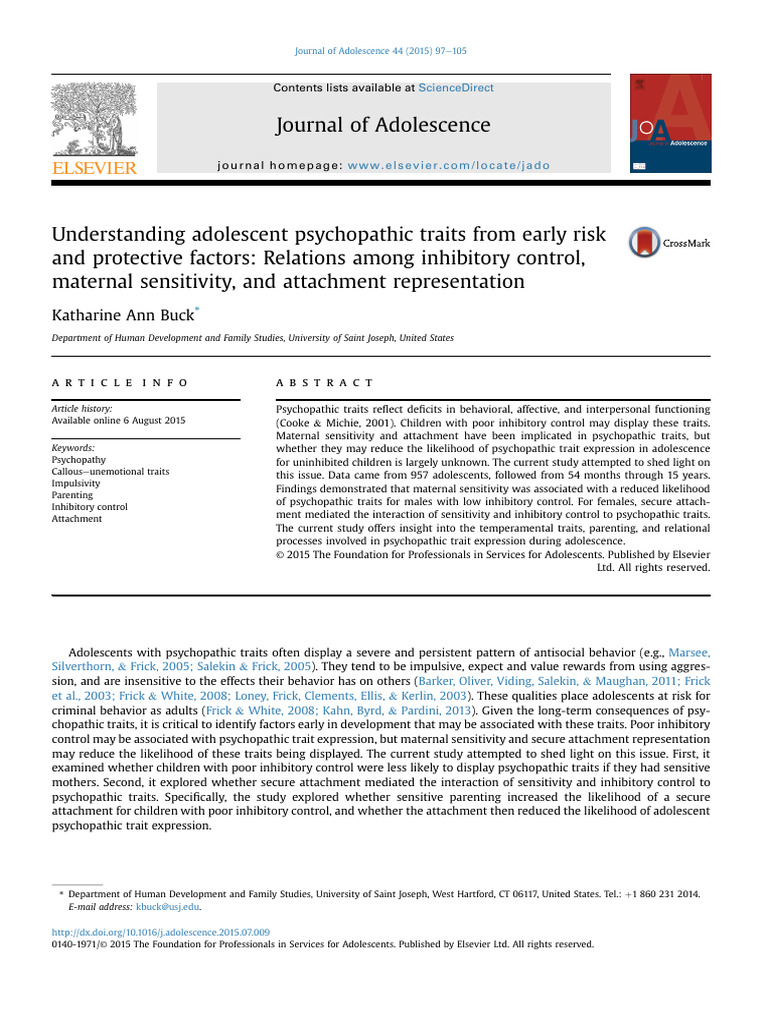 Buck, K. A. (2015) - Understanding Adolescent Psychopathic Traits From ...