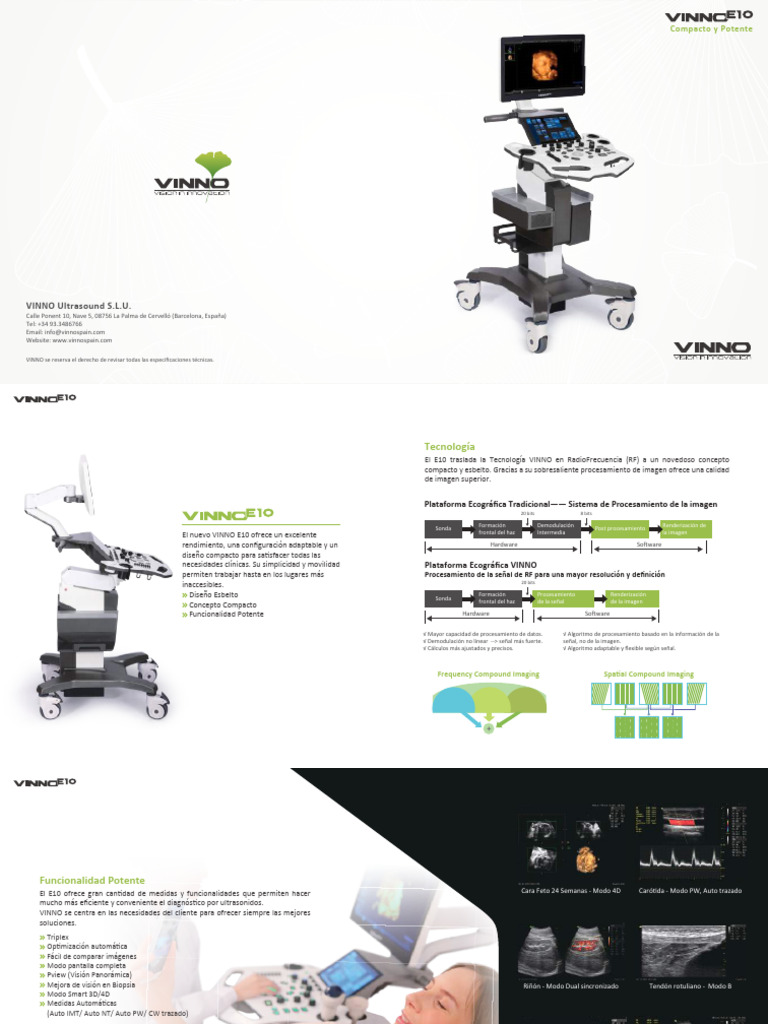 Catalogo VINNO E10 Es | PDF | Ultrasonido médico | Informática