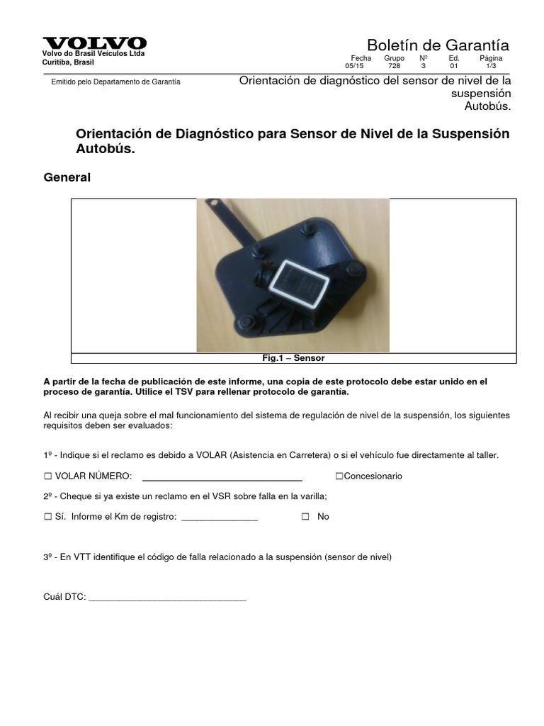 728-1 BG Sensor de Nivel de La Suspensión - Bus | PDF | Tecnología