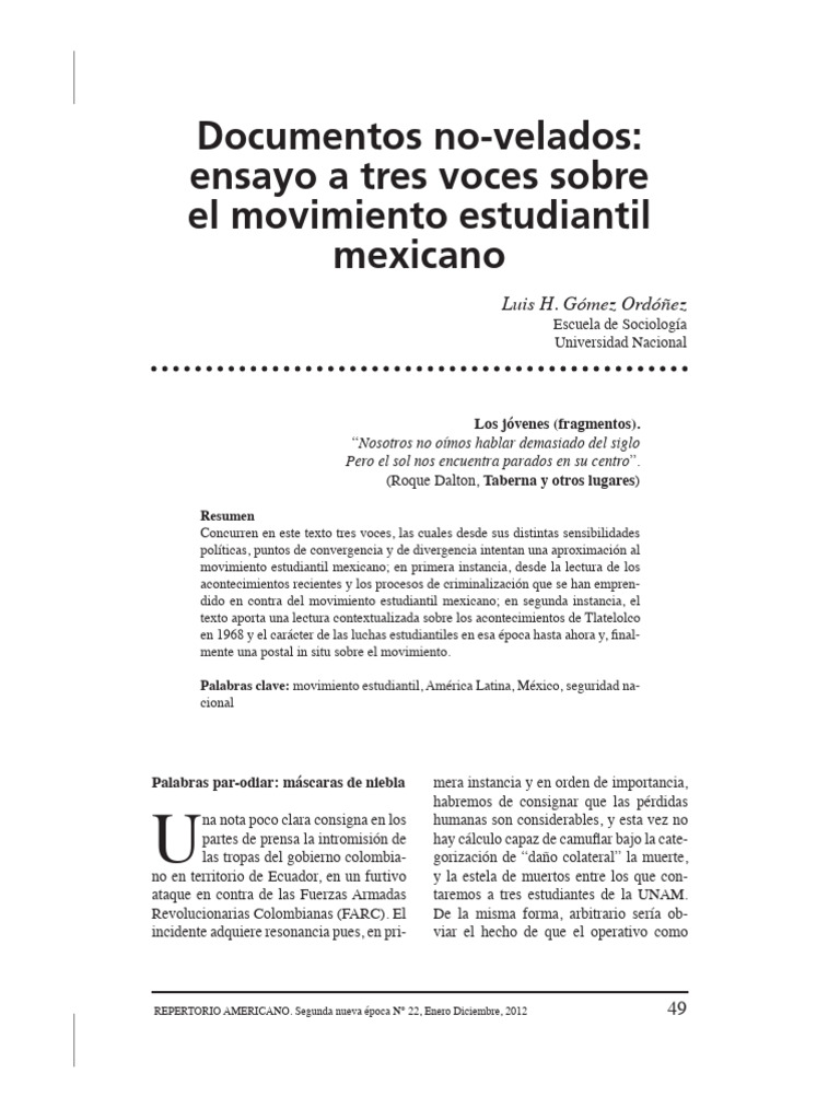 Gómez, J. y Gómez, L. Duarte, D. (2012) - Documentos No-Velados... | PDF | Anarquismo | México