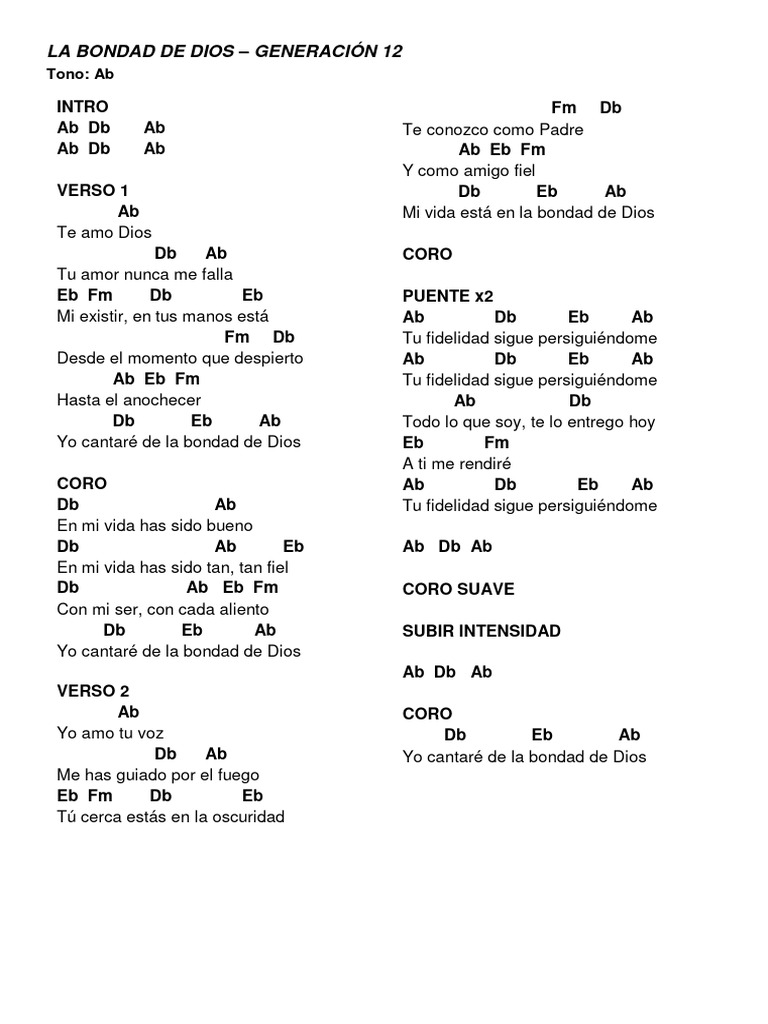 La Bondad de Dios - Acordes | PDF | Poesía