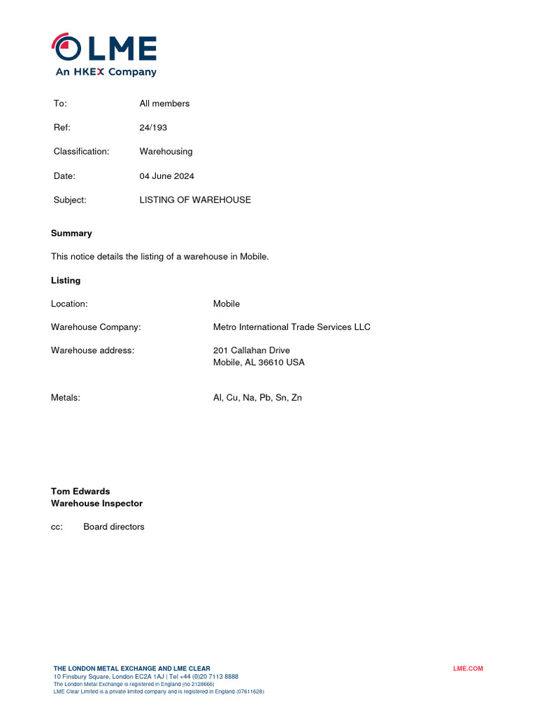 Warehousing 24 193 Listing of Warehouse | PDF
