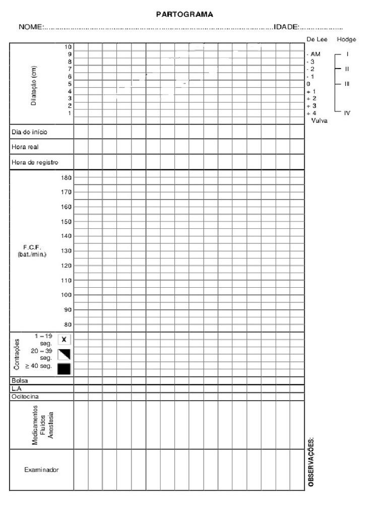Partograma A Ser Preenchido | PDF