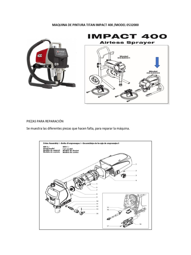 Maquina de Pintura Titan Impact 400 | PDF | Ingeniería mecánica