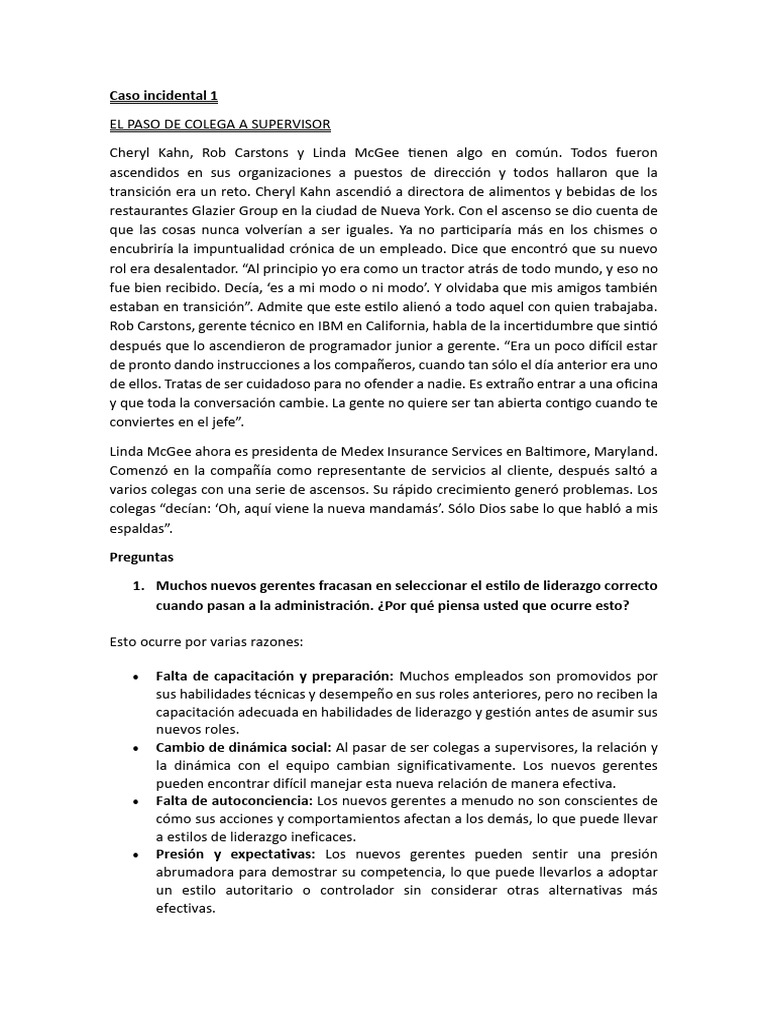 Caso Incidental 1 | PDF | Liderazgo | Barack Obama