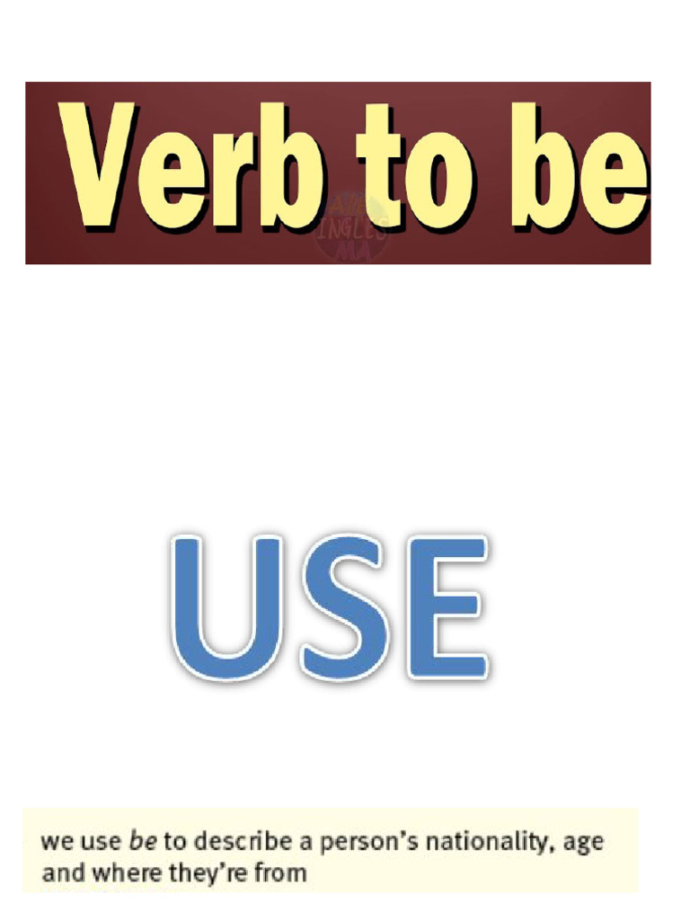 Verb To Be | PDF | Language Arts & Discipline | Self-Improvement