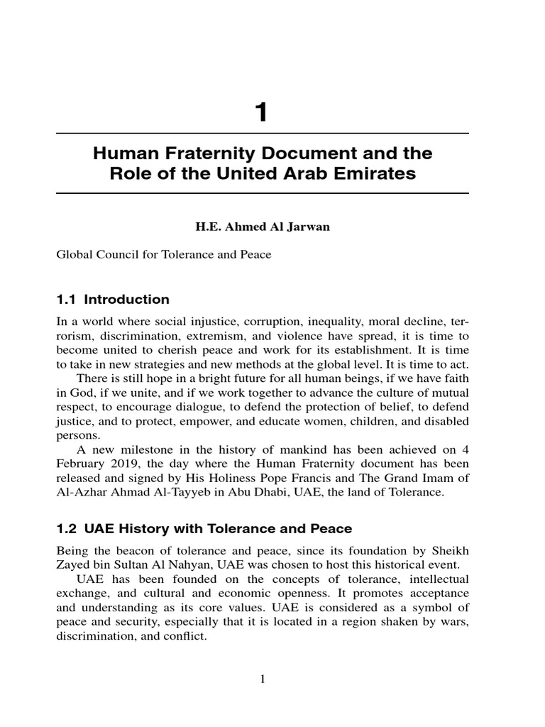 Human Fraternity Document and The Role of The Unit | PDF | United Arab ...