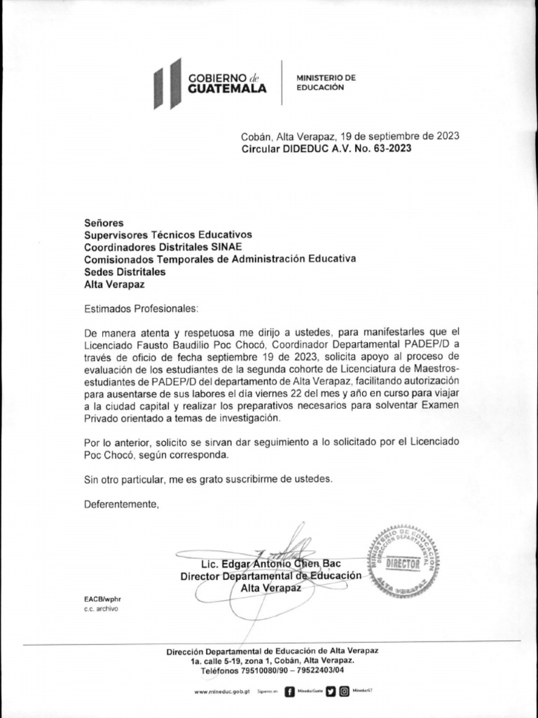 Circular DIDEDUC A.V. No. 63-2023 | PDF