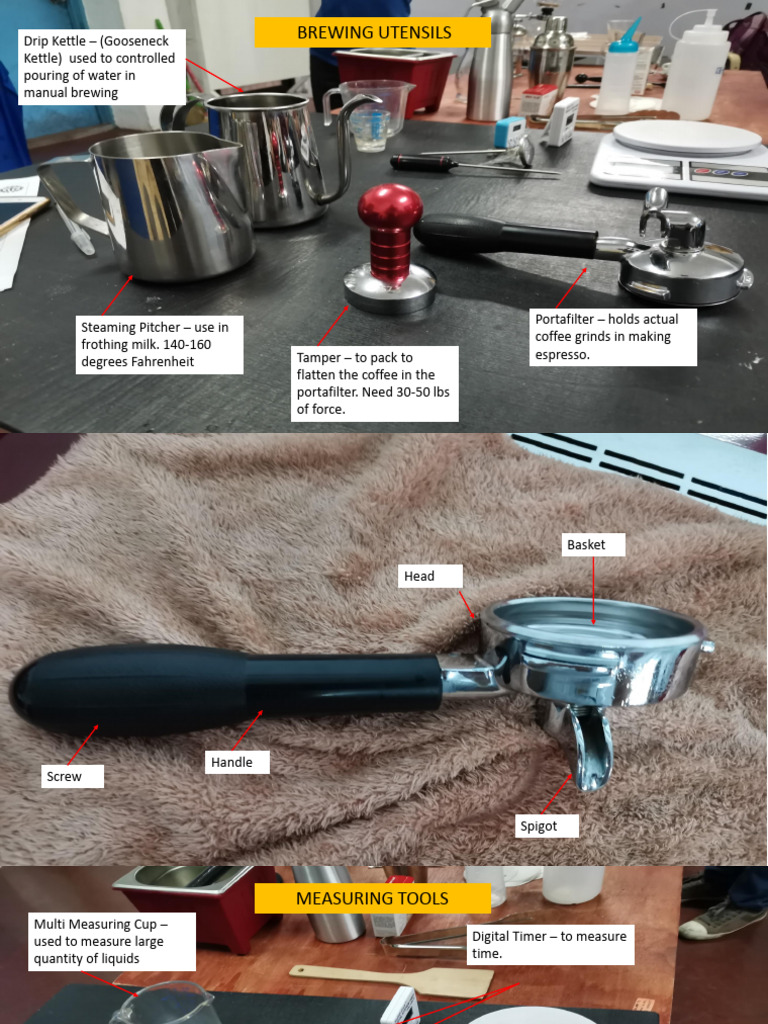 Barista Tools and Equipment Guide | PDF | Coffee | Food And Drink ...