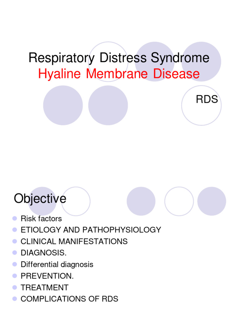 Respiratory Distress Syndrome: Hyaline Membrane Disease | PDF | Health ...