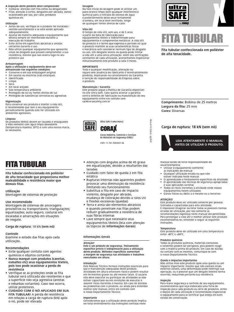 Manual Fita Tubular US | PDF | Vestir-se | Química