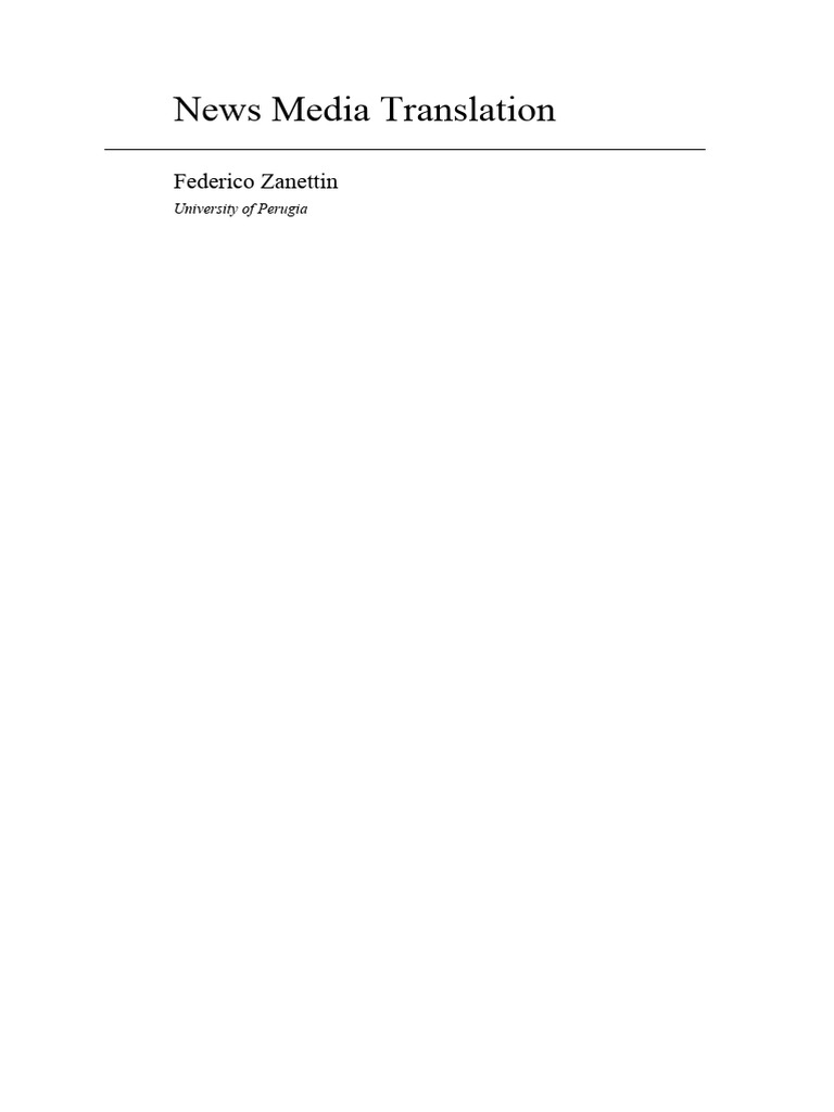 News Media Translation | PDF | Translations | News
