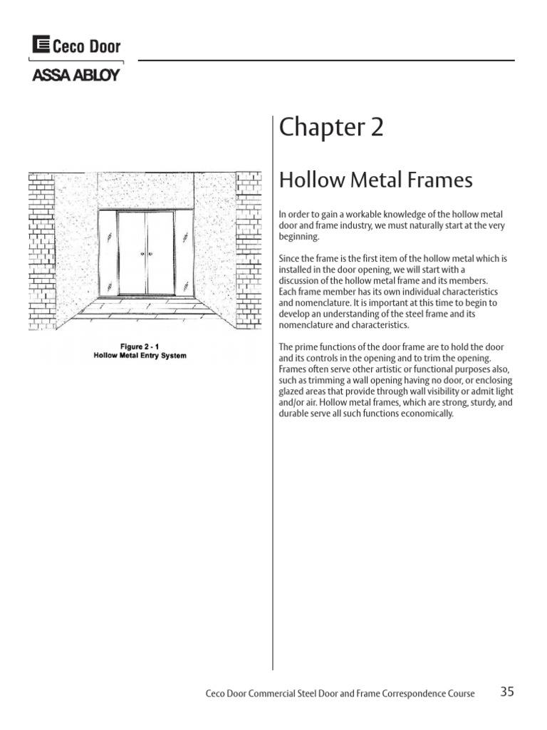 Ceco Correspondence Course Training - Chapter 2 Hollow Metal Frames ...
