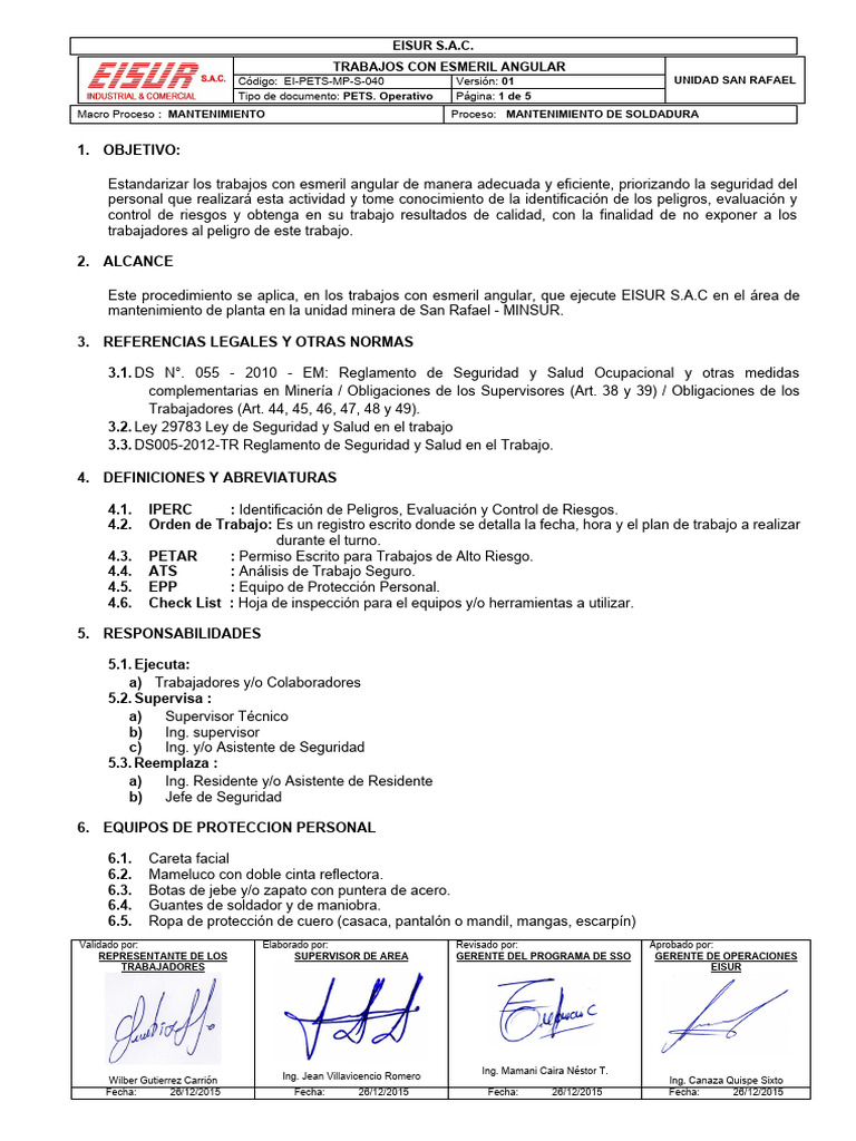 Ei-Pets-Mp-S-040. - Trabajos Con Esmeril Angular | PDF | Soldadura ...