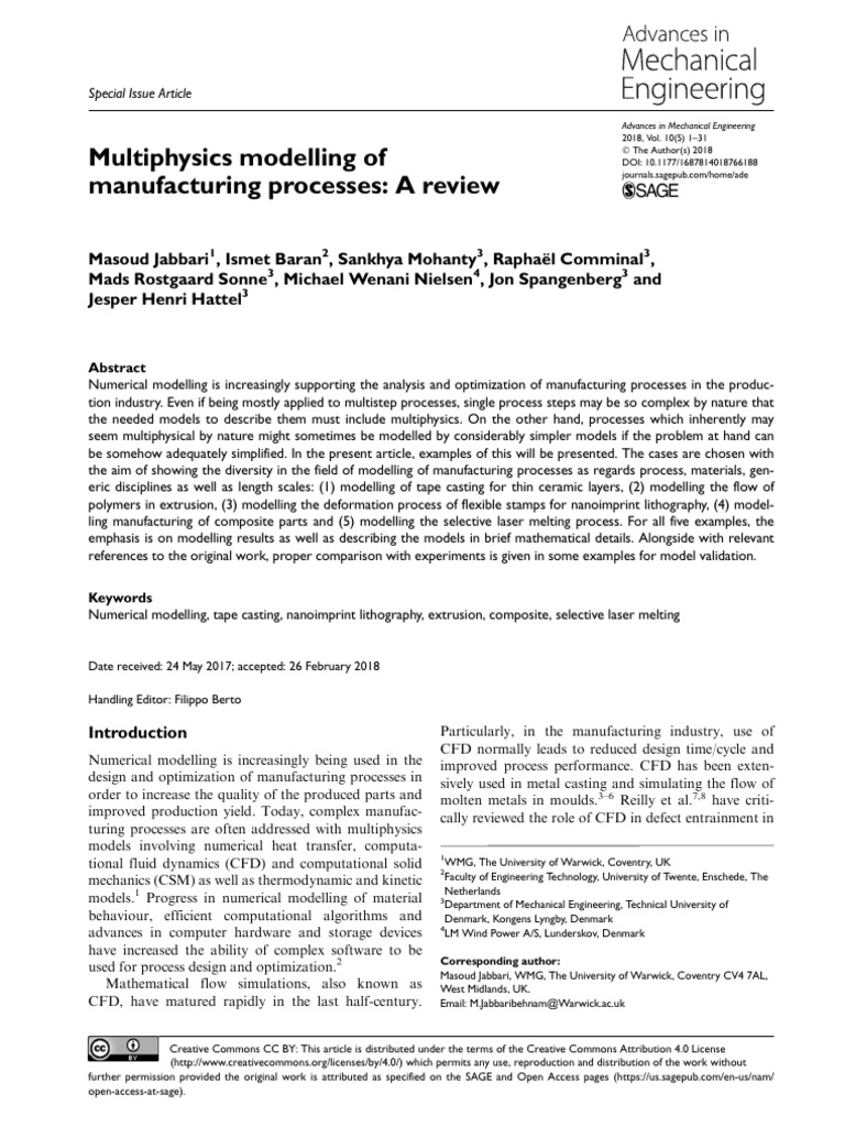 Multiphysics Modelling of Manufacturing Processes | PDF | Viscoelasticity | Viscosity