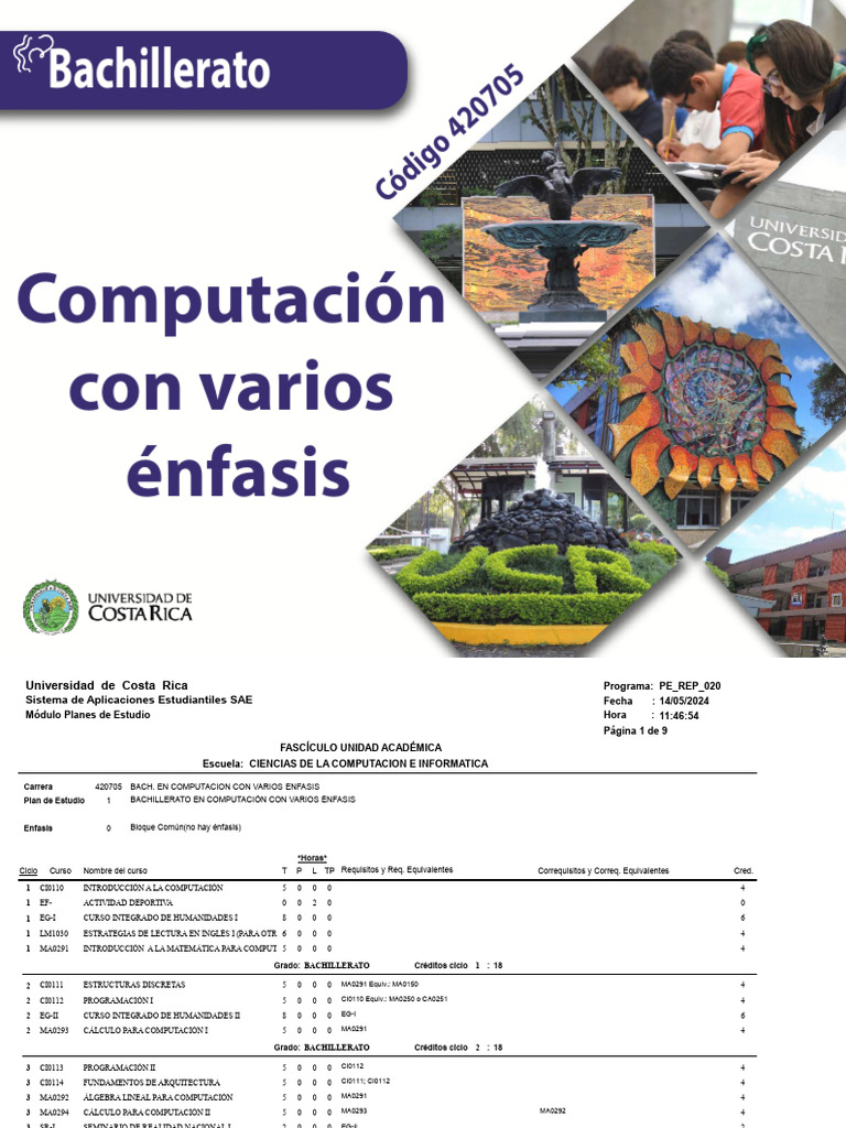 Computacion Con Varios Enfasis - Malla Curricular | PDF | Ciencias de la Computación | Informática