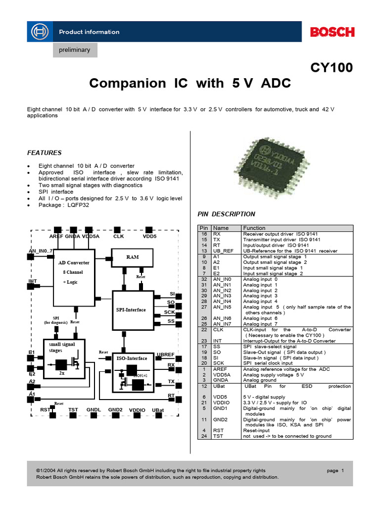 CY100 | PDF | Analog To Digital Converter | Electricity