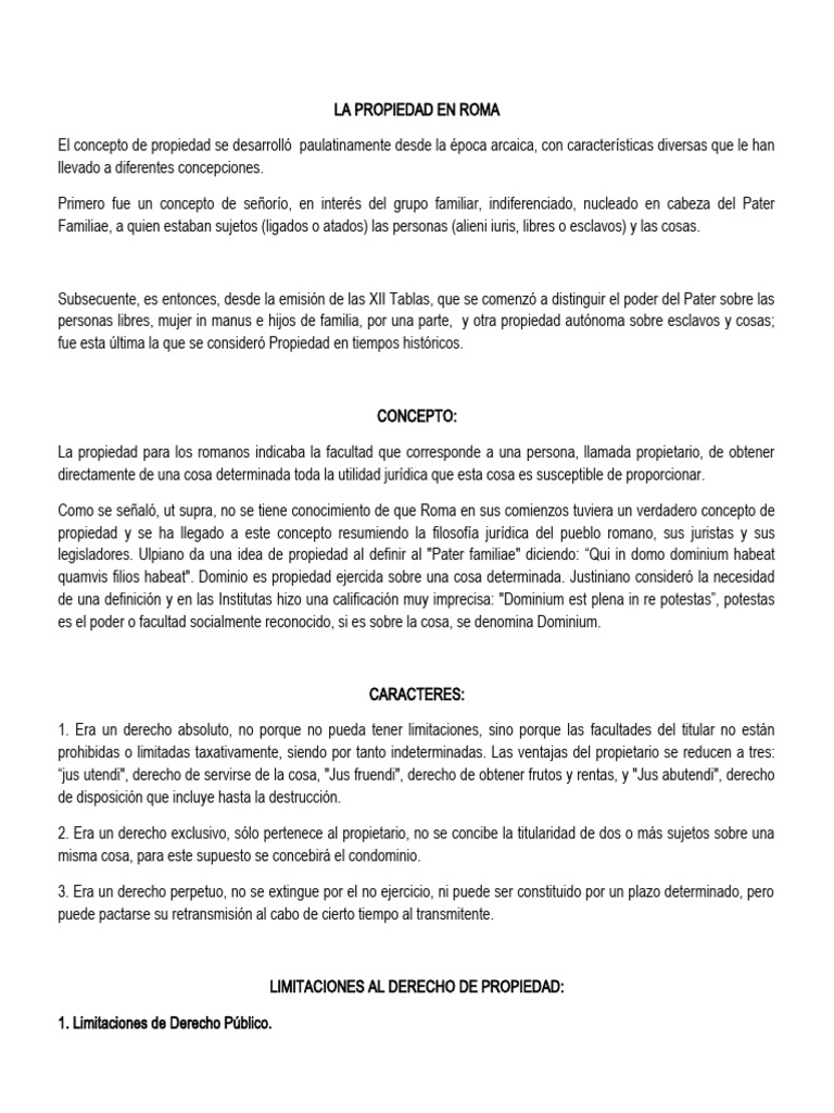 La Propiedad y Las Sucesiones en Roma | PDF | Propiedad | Condominio
