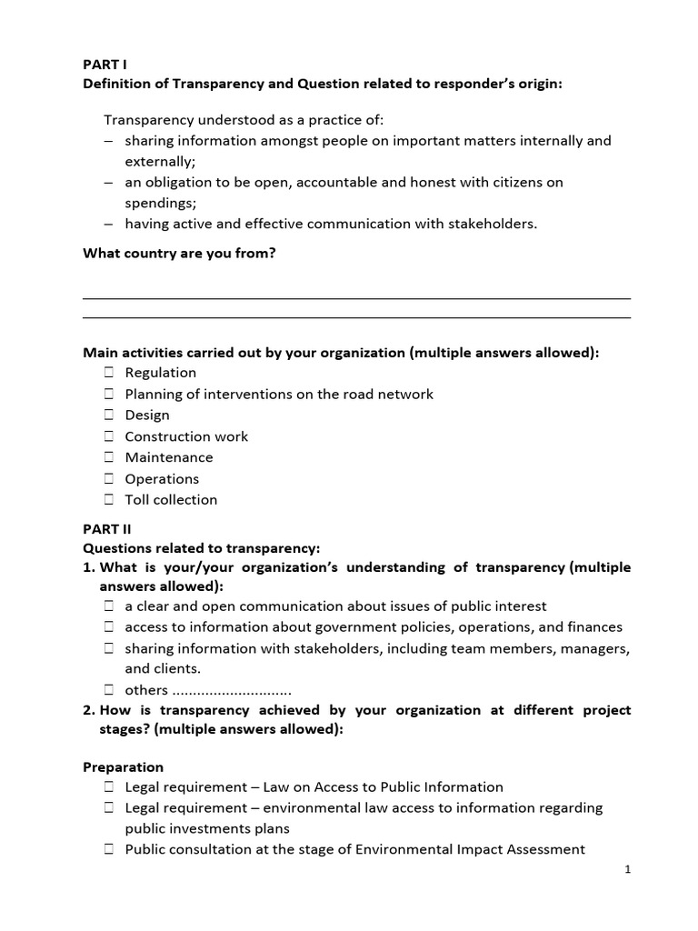 WG 1.3.1 - Questionnaire - 2024 - 07 - 01 - Draft | PDF | Procurement ...