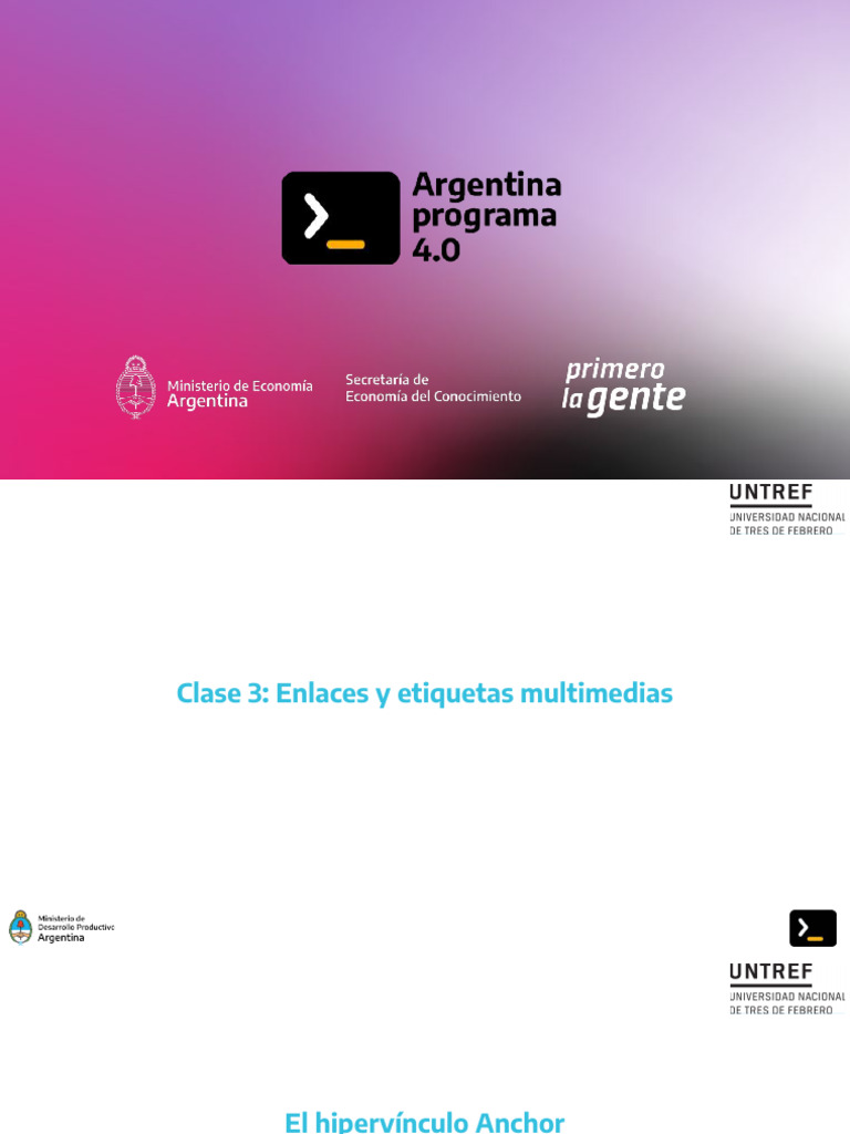 Clase 3 - Enlaces y Etiquetas Multimedia | PDF | Hipervínculo | HTML