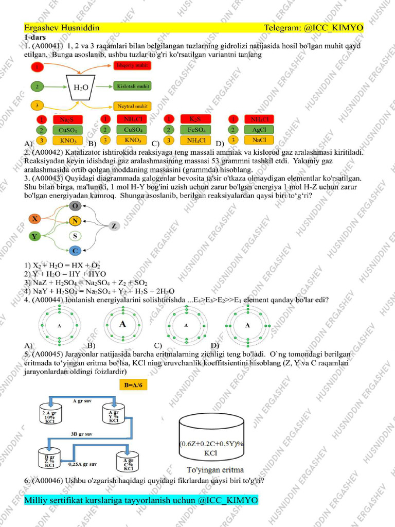1-Dars Masalalari | PDF