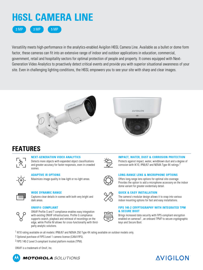 Avigilon h6sl Datasheet en | PDF | Frame Rate